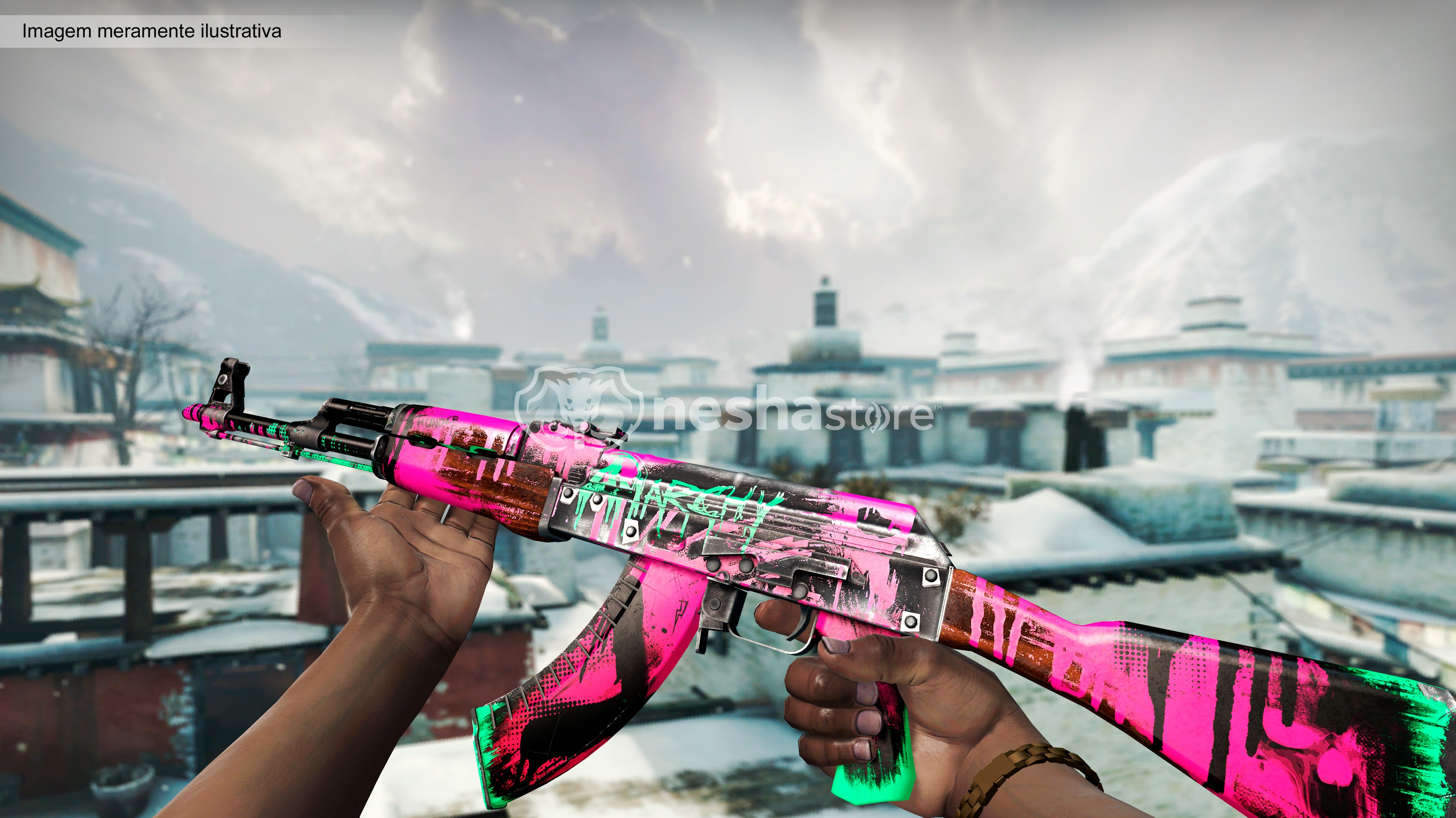 AK-47 | Revolução Neon (Bem Desgastada)