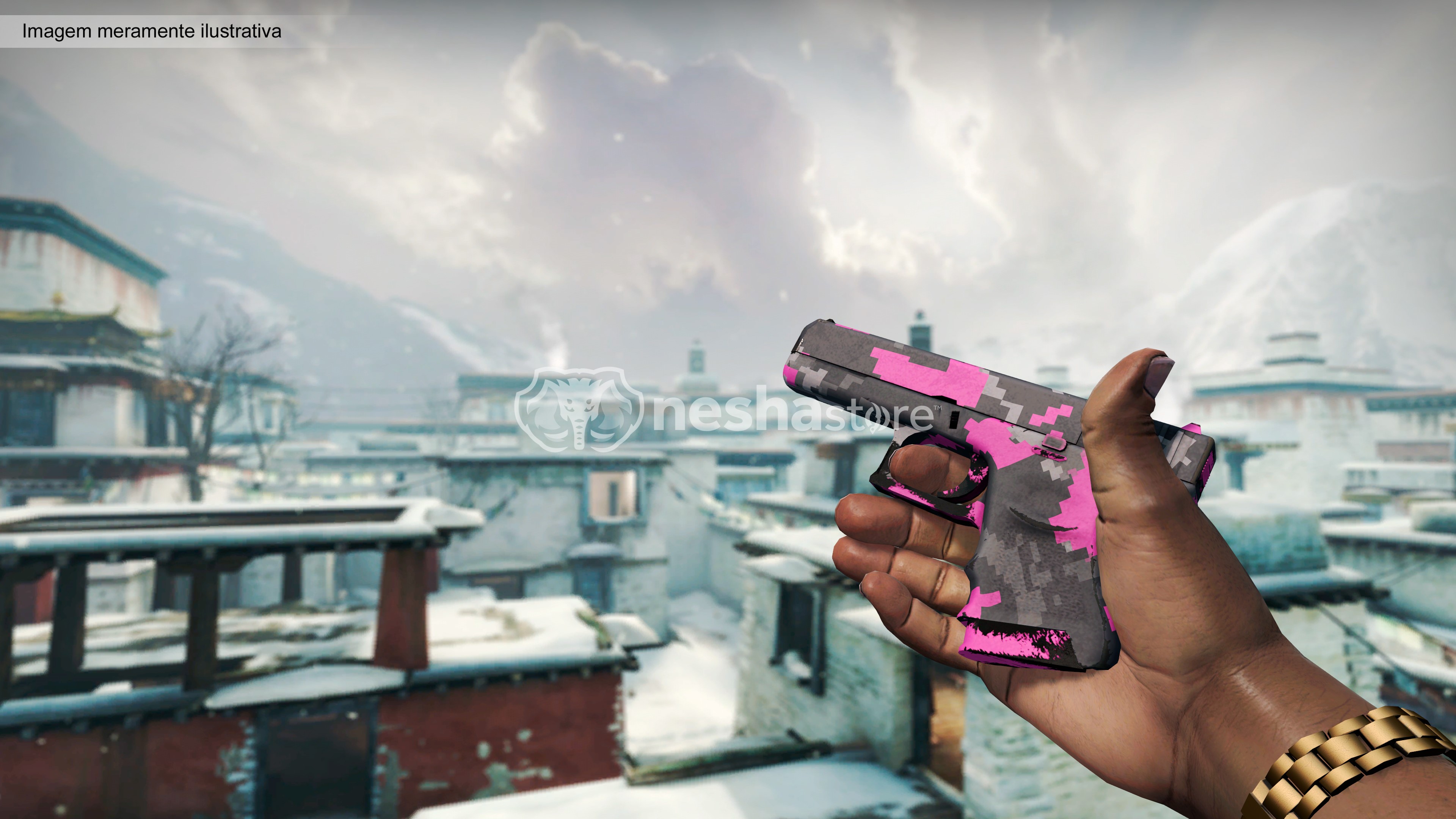 Pistola Camuflada Digital Rosa SK Store | Loja De Armas E Equipamentos